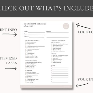 Commercial Cleaning Business Check List | Editable Cleaning Check List ...