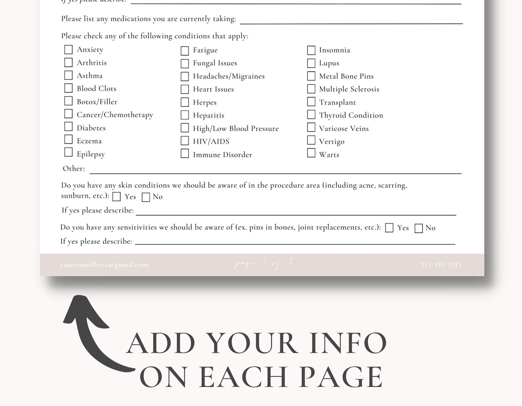 Massage Client Intake Form | Editable Client Intake Form | Massage ...