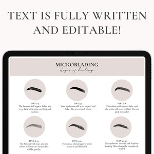 Microblading Stages of Healing Template | Microblading Artist Document ...