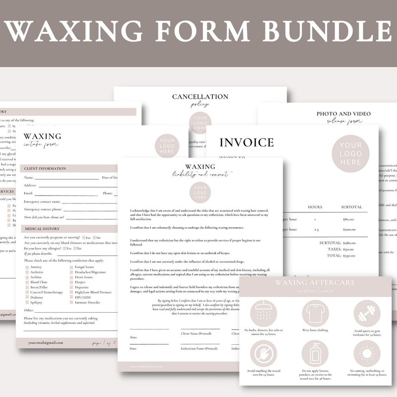 Waxing Consent Forms - Etsy