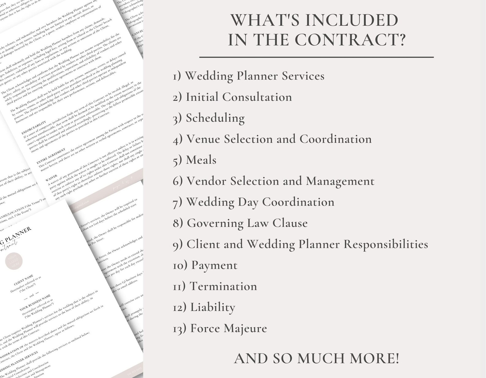 Wedding Planner Contract Template | Contract for Wedding Planner ...
