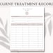 Client Treatment Record Template | Editable Esthetician Treatment ...