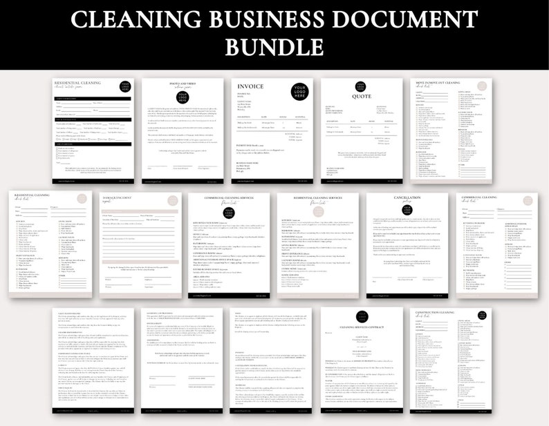 Cleaning Business Document Bundle | Editable Cleaning Business ...