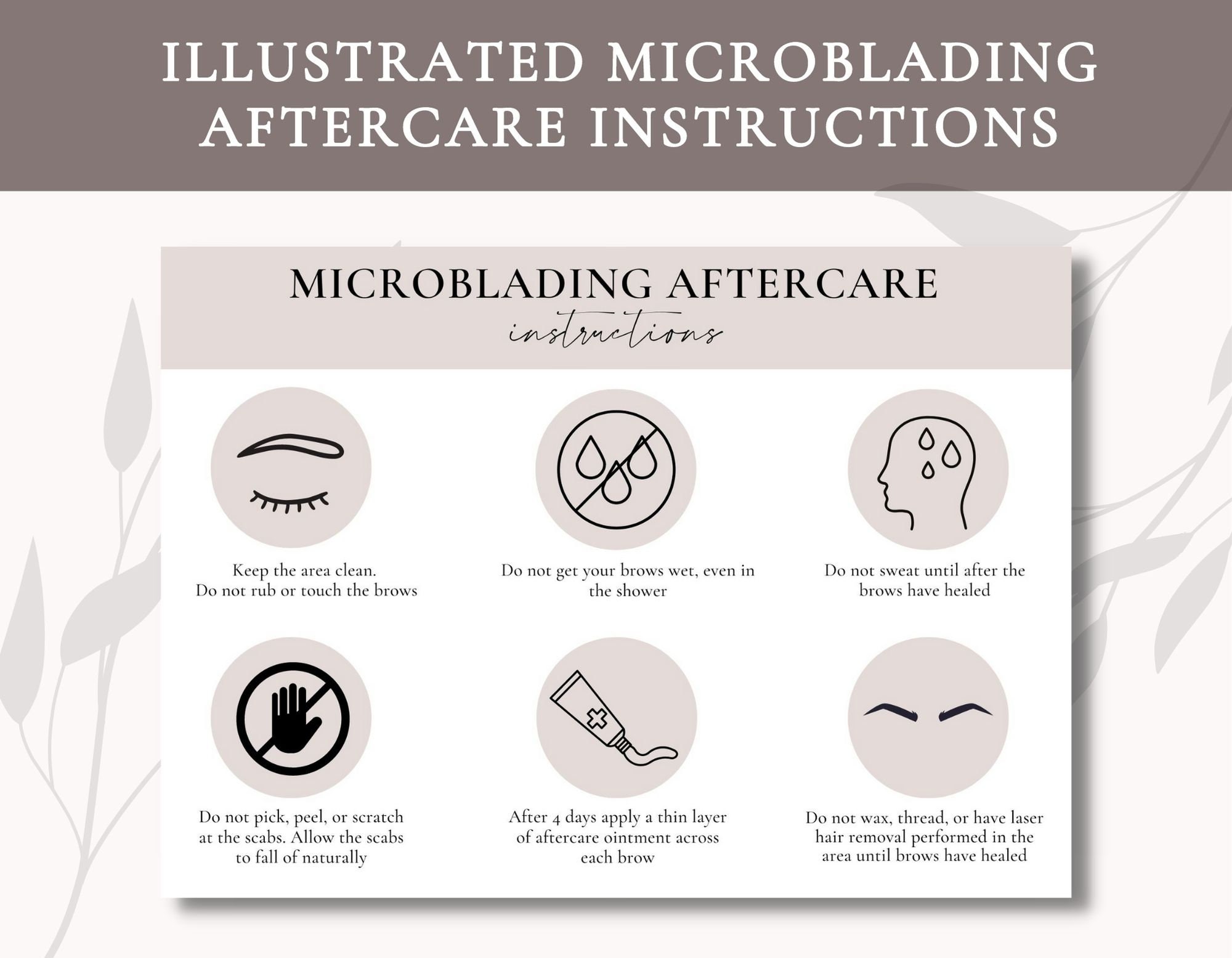 Illustrated Microblading Aftercare Instructions | Microblading Business ...