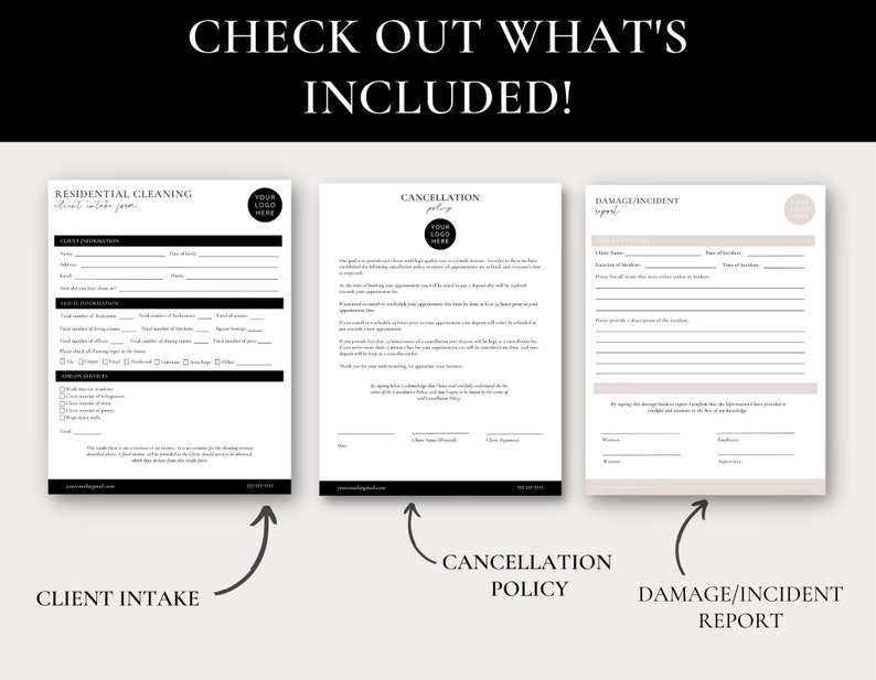 Cleaning Business Document Bundle | Editable Cleaning Business ...