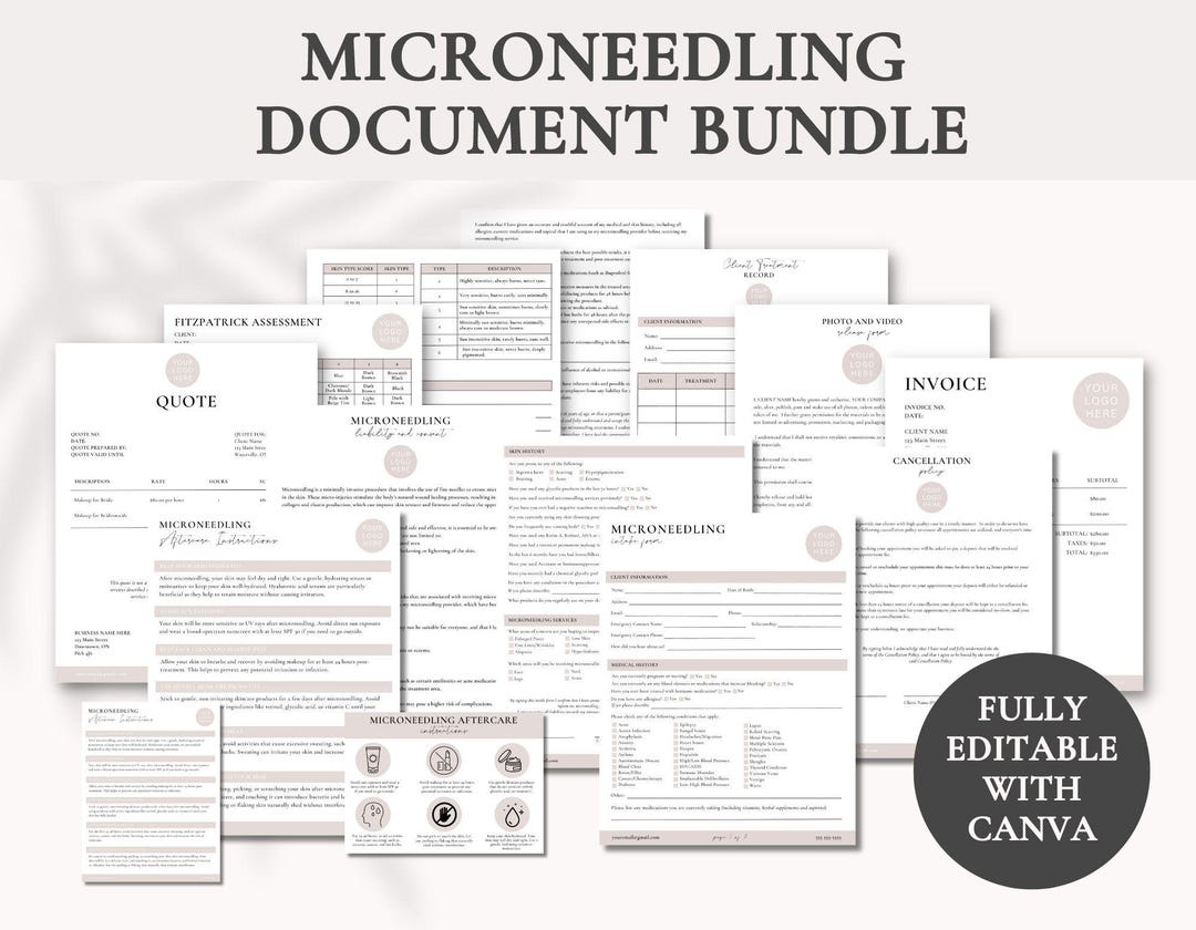 Microneedling Document Bundle Microneedling Client Intake Forms ...