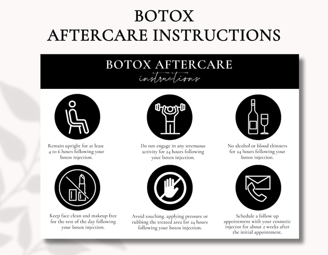 Illustrated Botox Aftercare Instructions Botox Client Form Botox ...
