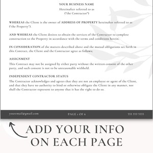 Professional Construction Contract | Professional Contractor Contact ...