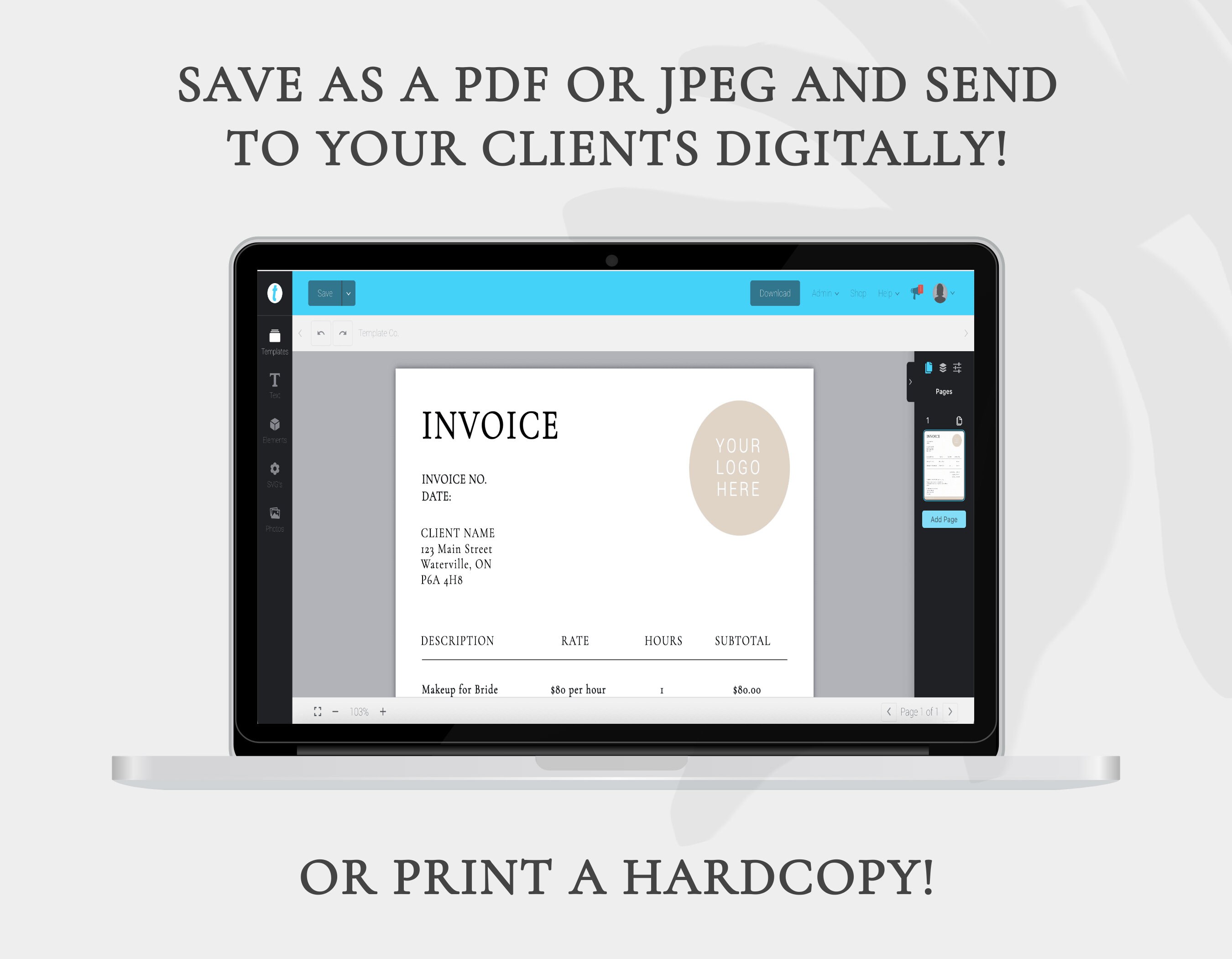 Editable Invoice Form Custom Invoice Form Business Invoice Invoice ...