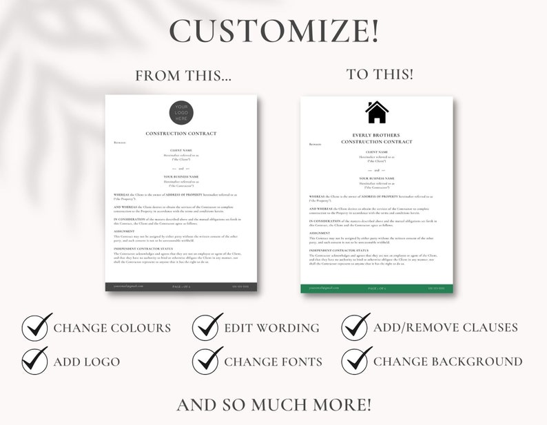 Professional Construction Contract | Professional Contractor Contact ...
