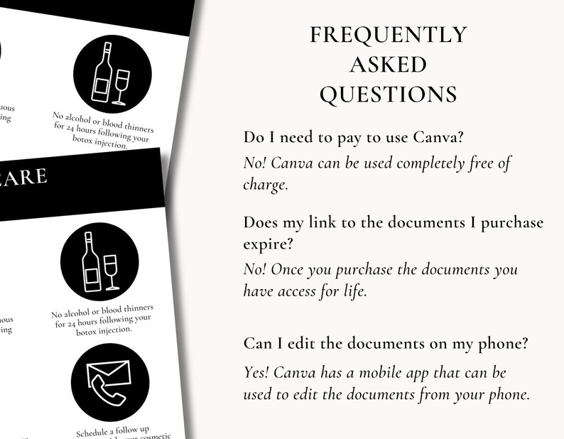 Illustrated Botox Aftercare Instructions Botox Client Form Botox ...