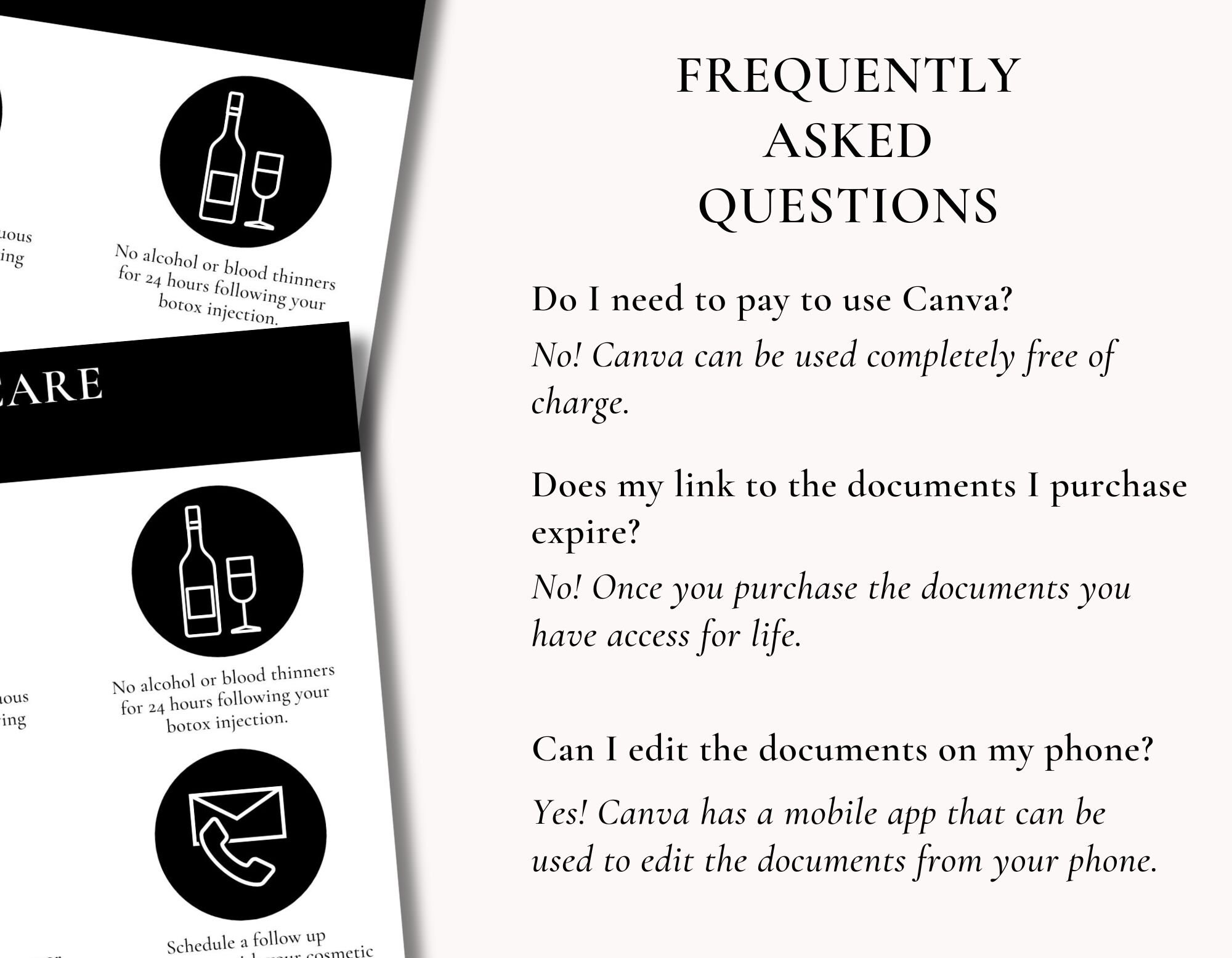 Illustrated Botox Aftercare Instructions Botox Client Form Botox ...