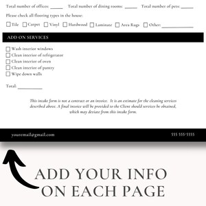Residential Cleaning Service Client Intake Form | Cleaning Service ...
