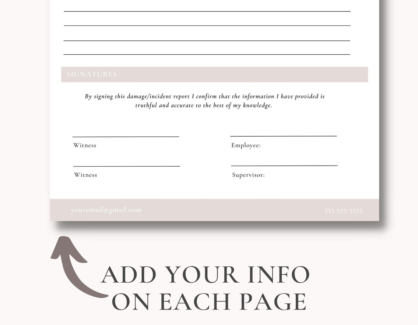 Editable Damage Incident Report Form | Incident Report Form | Damage ...