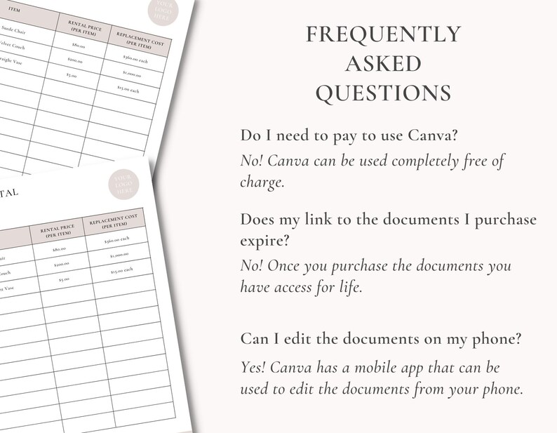 Event Decor Rental Price List | Decor Rental Price List | Event Decor ...