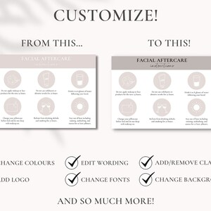 Facial Aftercare Instruction Card | Facial Client Form | Documents for ...