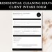 Residential Cleaning Service Client Intake Form | Cleaning Service ...