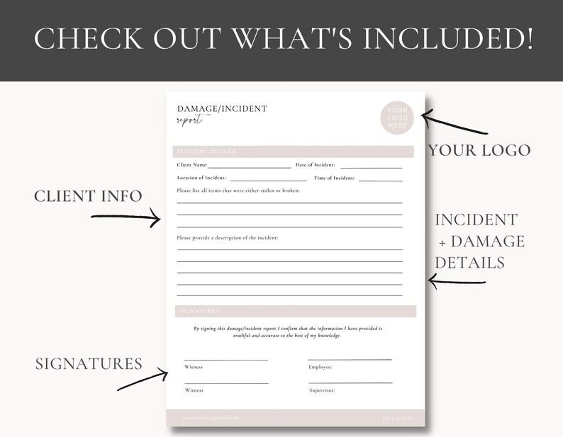 Editable Damage Incident Report Form | Incident Report Form | Damage ...
