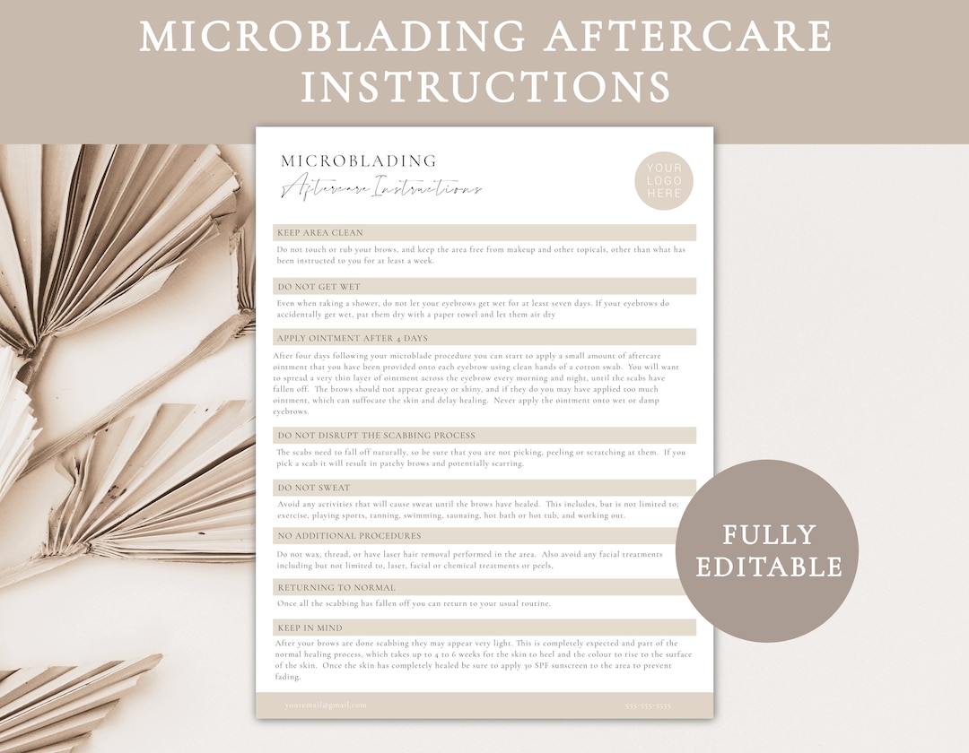 Microblading Aftercare Instructions Microblading Client Form - Etsy