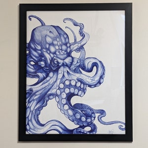 Original Art Print Octopus - Etsy