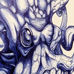 Original Art Print Octopus - Etsy