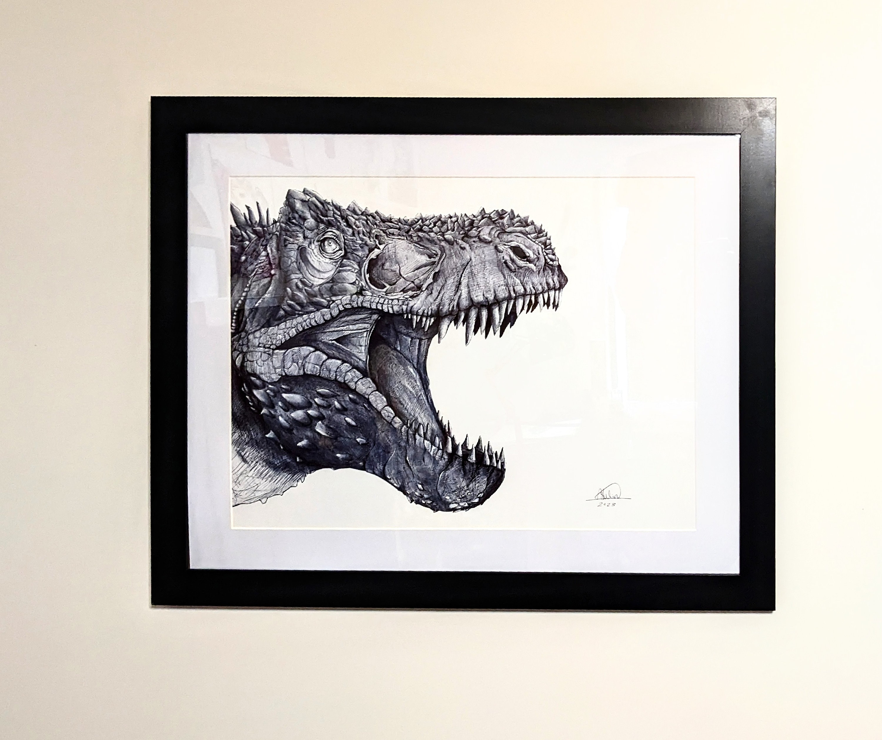 Original Art Print T Rex - Etsy