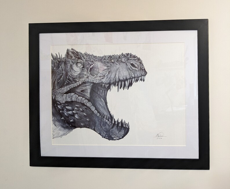 Original Art Print T Rex - Etsy