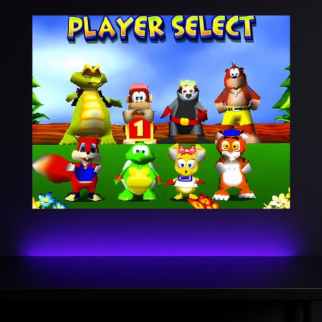 Retro Racing Game Poster - Character Select Screen Art Print - N64 ...