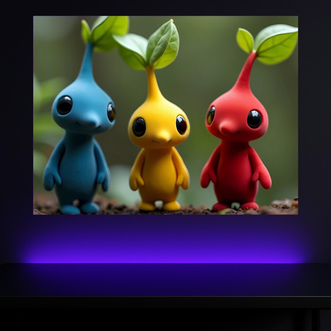 Red Blue Yellow Pikmin Silk Poster - Nostalgic Gamer Decor - Wall Art ...