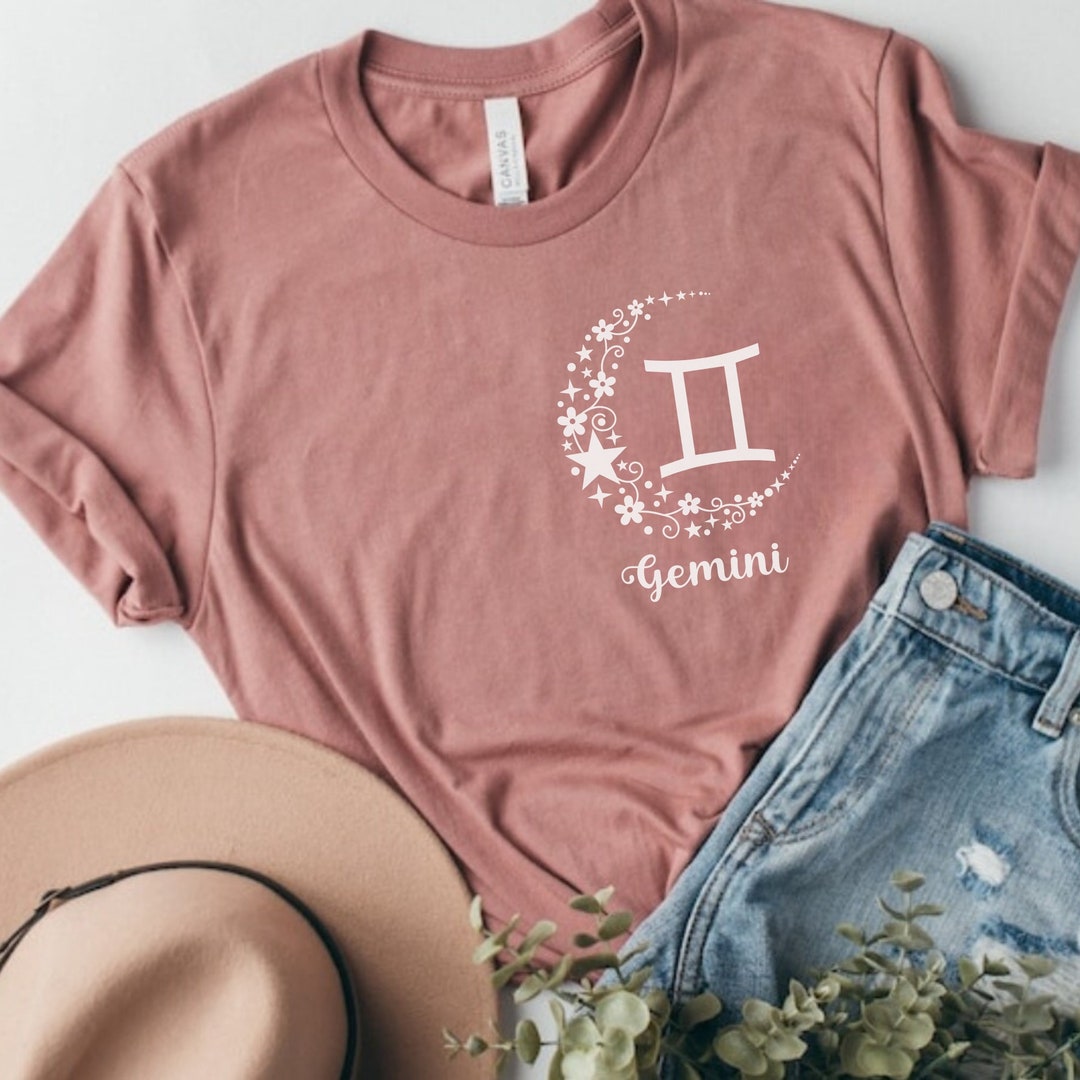 Gemini Zodiac Sign T-shirt, Astrology Graphic Tee, Star Sign Print ...