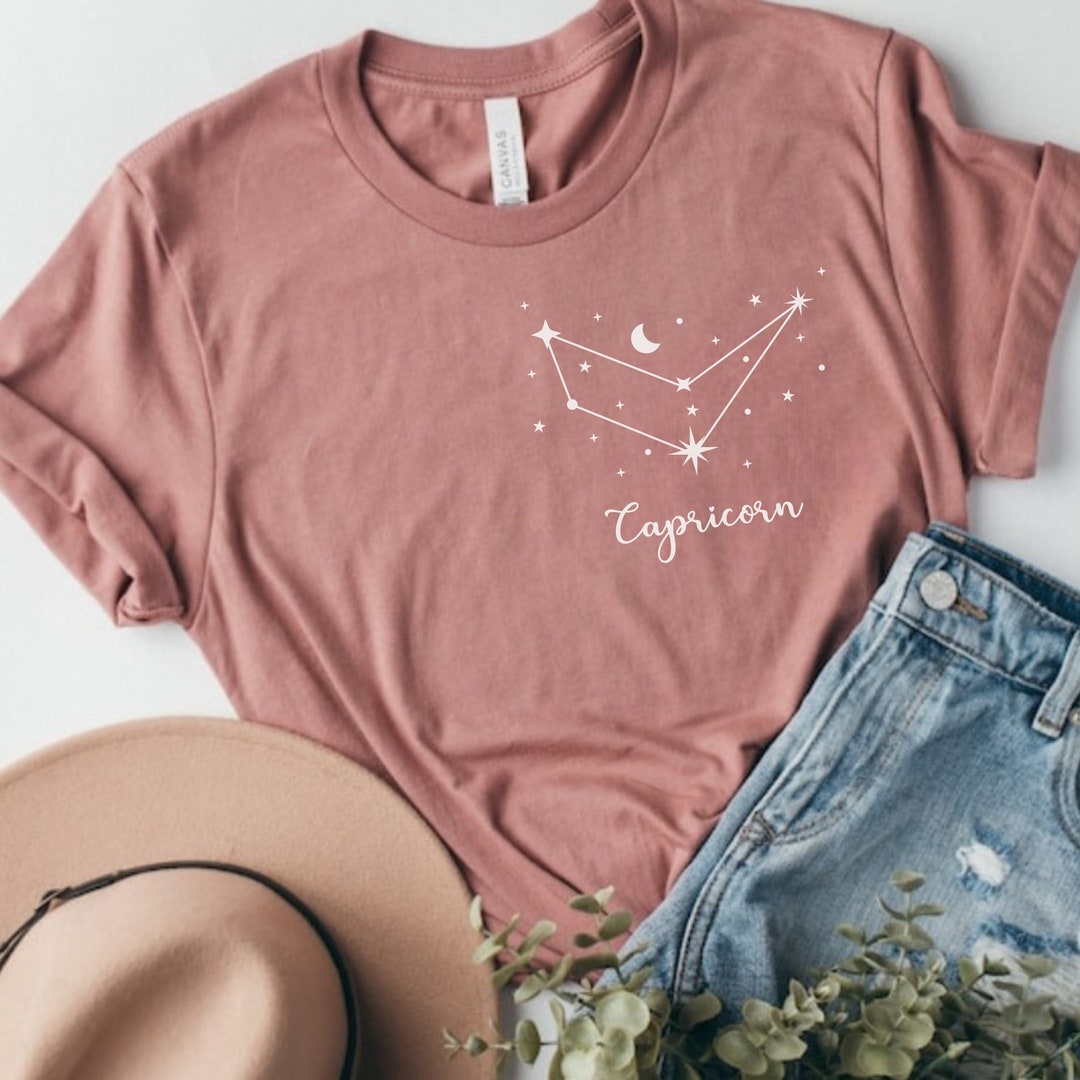Capricorn Zodiac Sign T-shirt, Astrology Graphic Tee, Star ...