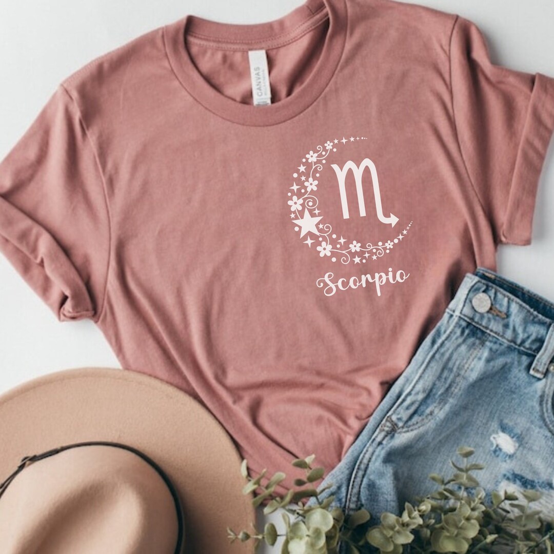 Scorpio Zodiac Sign T-shirt, Astrology Graphic Tee, Star Pattern ...