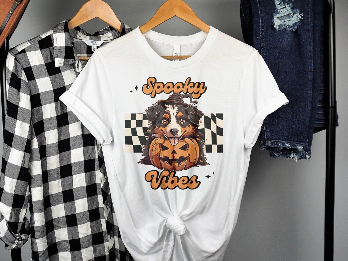Vintage Halloween Aussie Shirt Spooky Australian Shepherd - Etsy