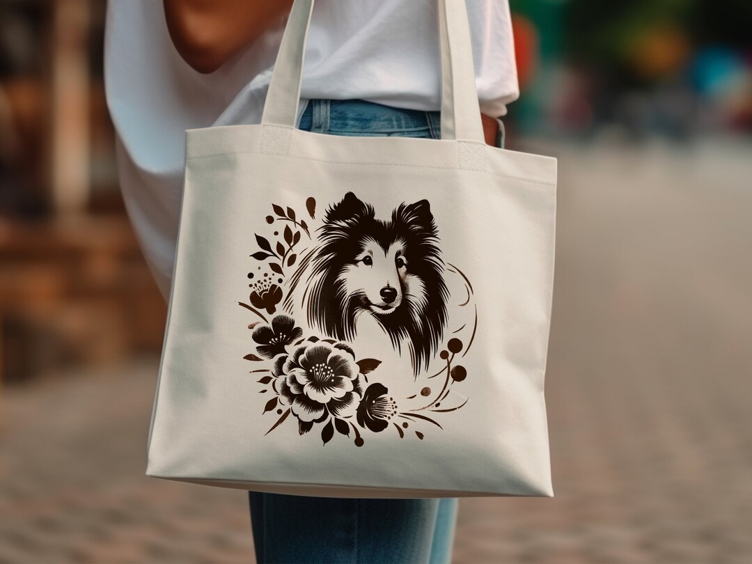 Sheltie Mug, Shetland Sheepdog Tote Bag, Floral Sheltie T-shirt, Gift ...