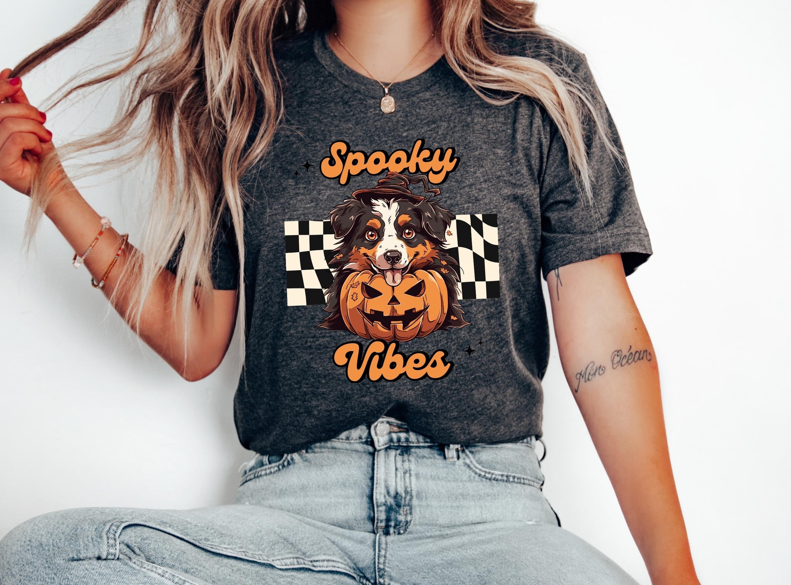 Vintage Halloween Aussie Shirt Spooky Australian Shepherd - Etsy
