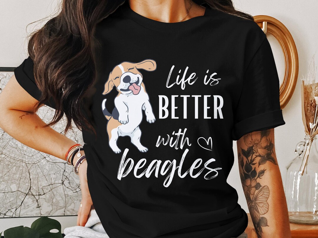 Life is Better With Beagles T-shirt, Dog Lover Graphic Tee, Cute Beagle ...