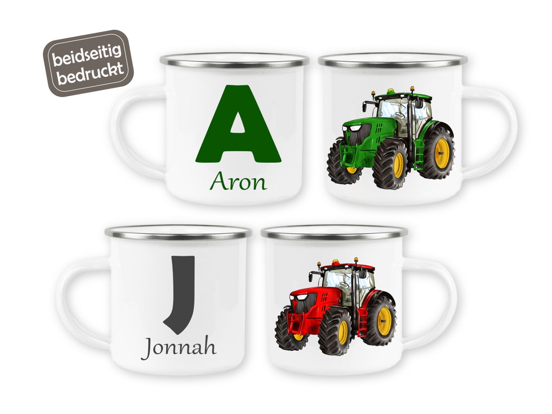 Tractor Cup With Name, School Enrollment Gift Trekker, Tractor Gift ...