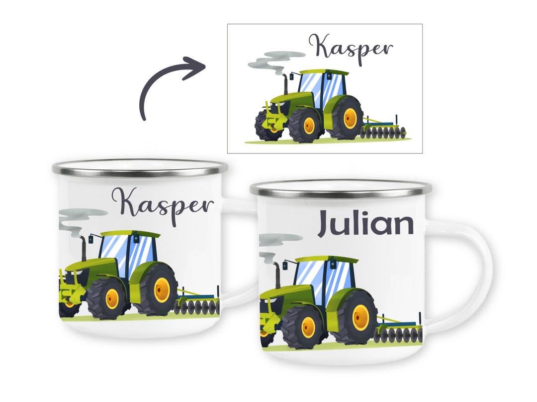 Tractor Cup With Name, School Enrollment Gift Trekker, Tractor Gift ...