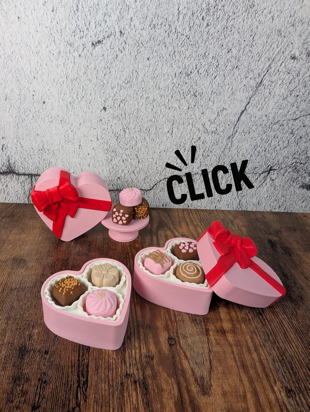 3D Printed Heart Chocolate Box Clicker, Valentine Desk Fidget - Etsy