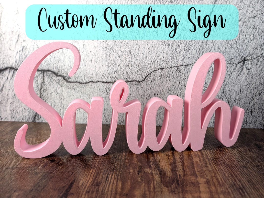 Custom 3D Standing Name Sign – Personalized Text Sign for Nursery ...