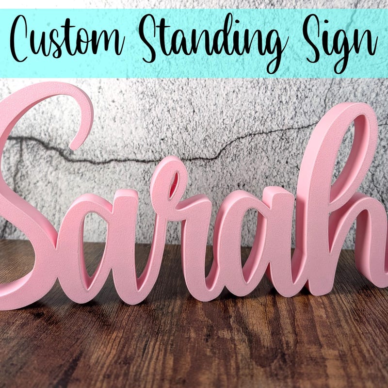3d Printed Name Sign With Custom Text - Etsy