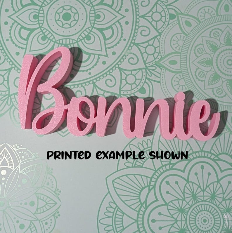 Custom Name STL File, Made to Order Personalised 3D Printed Standing ...