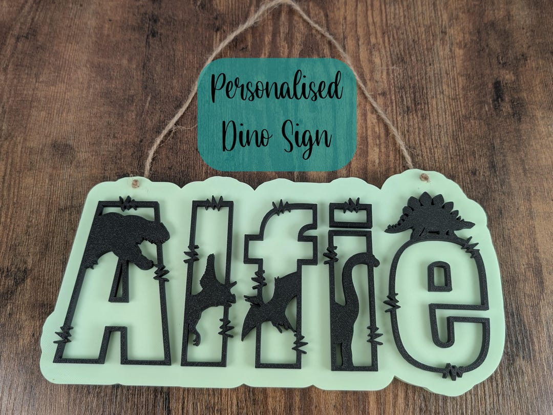 Personalized Dinosaur Name Sign: Dino Bedroom Decor - Etsy