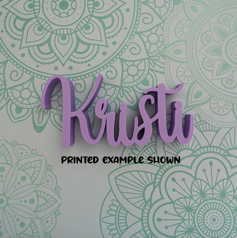 Custom Name STL File, Made to Order Personalised 3D Printed Standing ...
