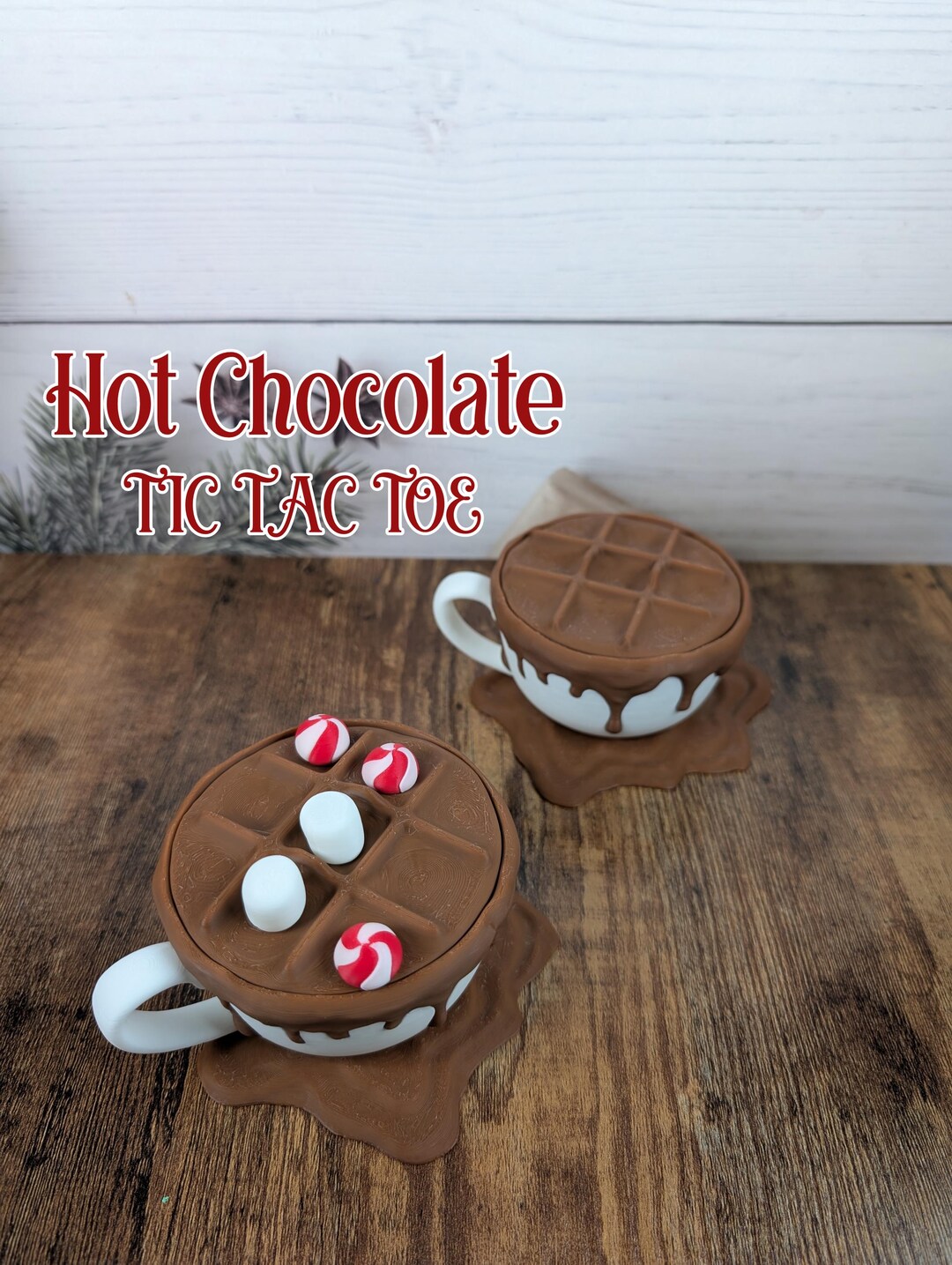 Hot Chocolate Tic Tac Toe Game, 3D Printed Cocoa Cup Board With ...