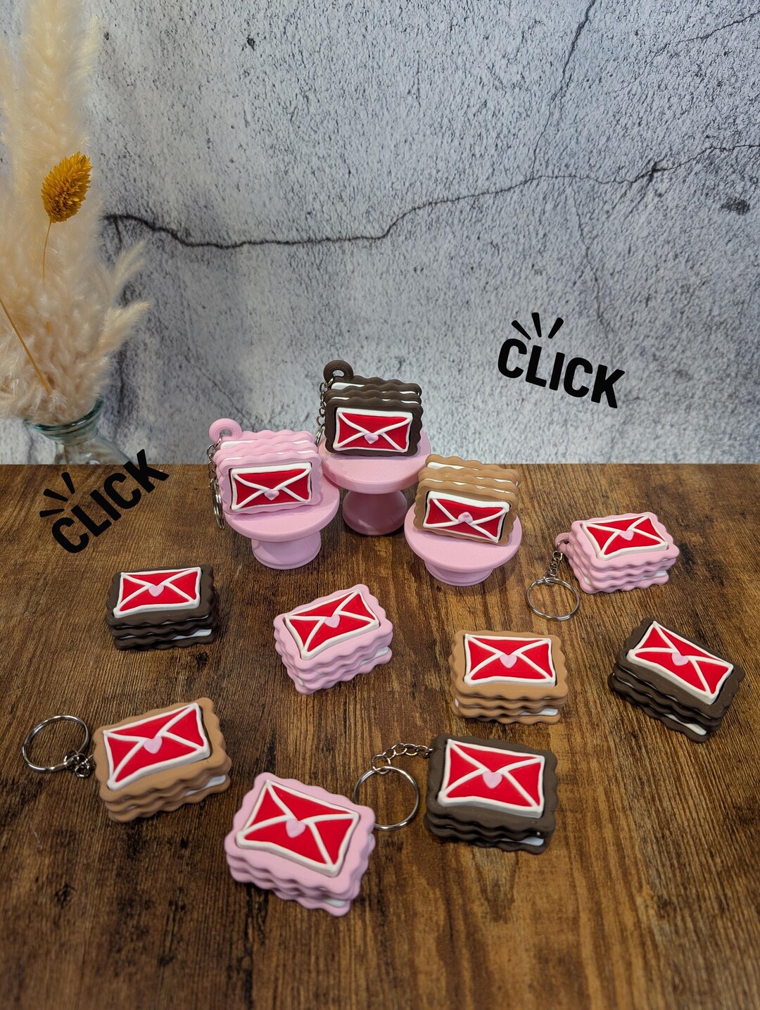 Layered Biscuit Clicker Fidget With Love Letter Design, 3D Printed Desk ...