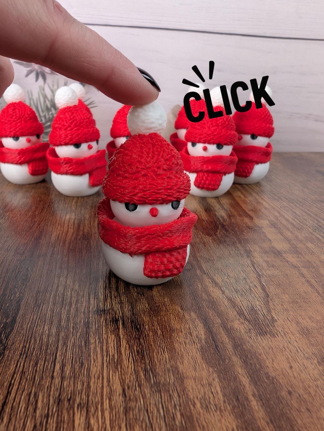 3D Printed Snowman Clicker, Christmas Anxiety Fidget - Etsy