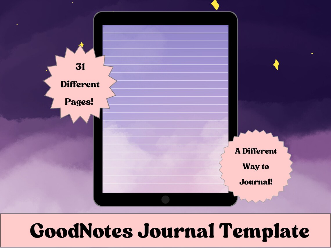 Goodnotes Journal Template, Daily Journal, Digital Notebook, Goodnotes ...