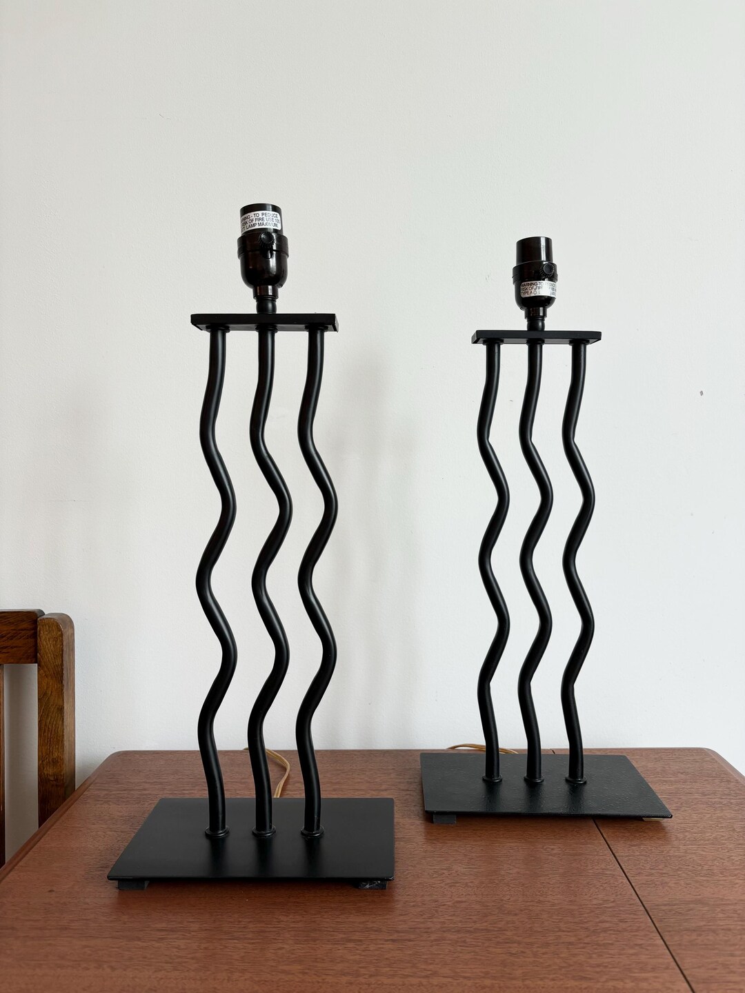 Vintage Squiggle Table Lamps Set of 2 - Etsy