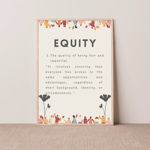 Diversity Definition Set of 3 DEI Equity Inclusion Poster Social Worker ...